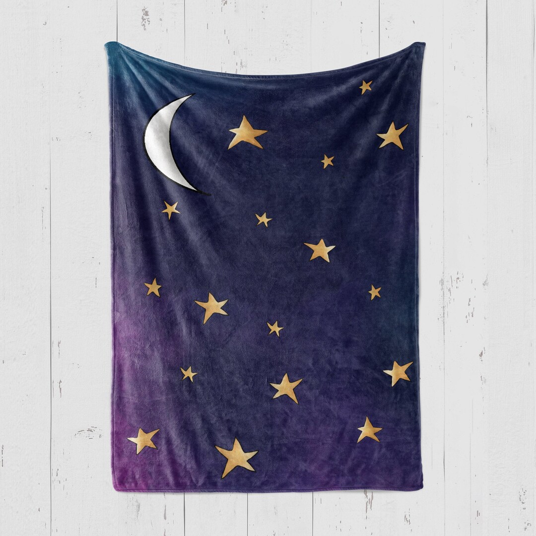Moon Blanket, Moon and Stars Blanket, Minky Blanket, Super Soft Blanket ...