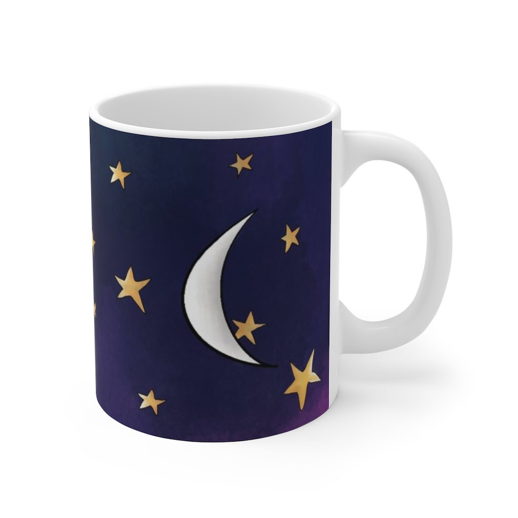 Moon Mug, Moon and Stars Mug, Watercolor Mug, Celestial Gift, Best ...