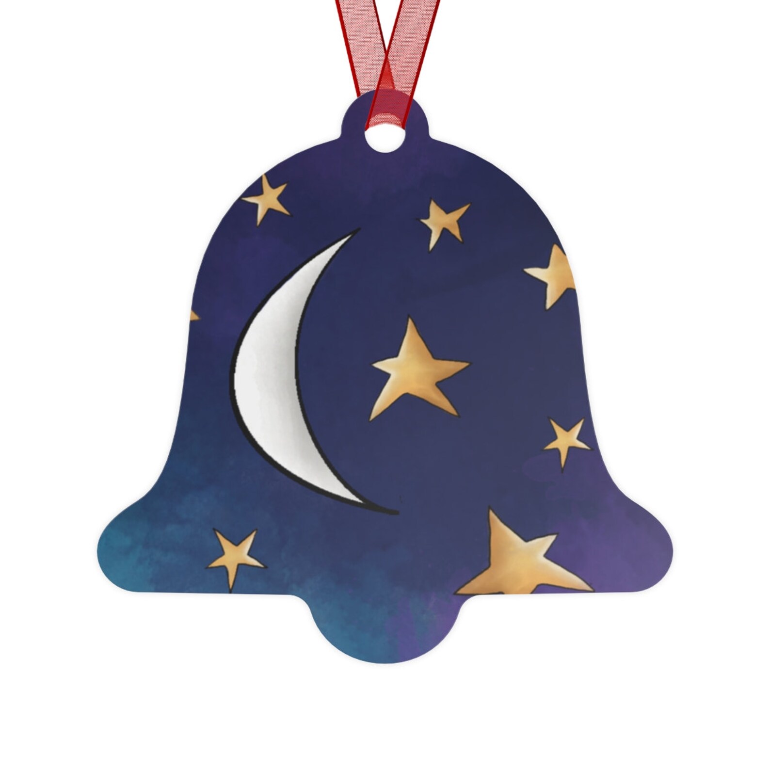 Moon Ornament Moon and Stars Metal Ornament Celestial Bell - Etsy