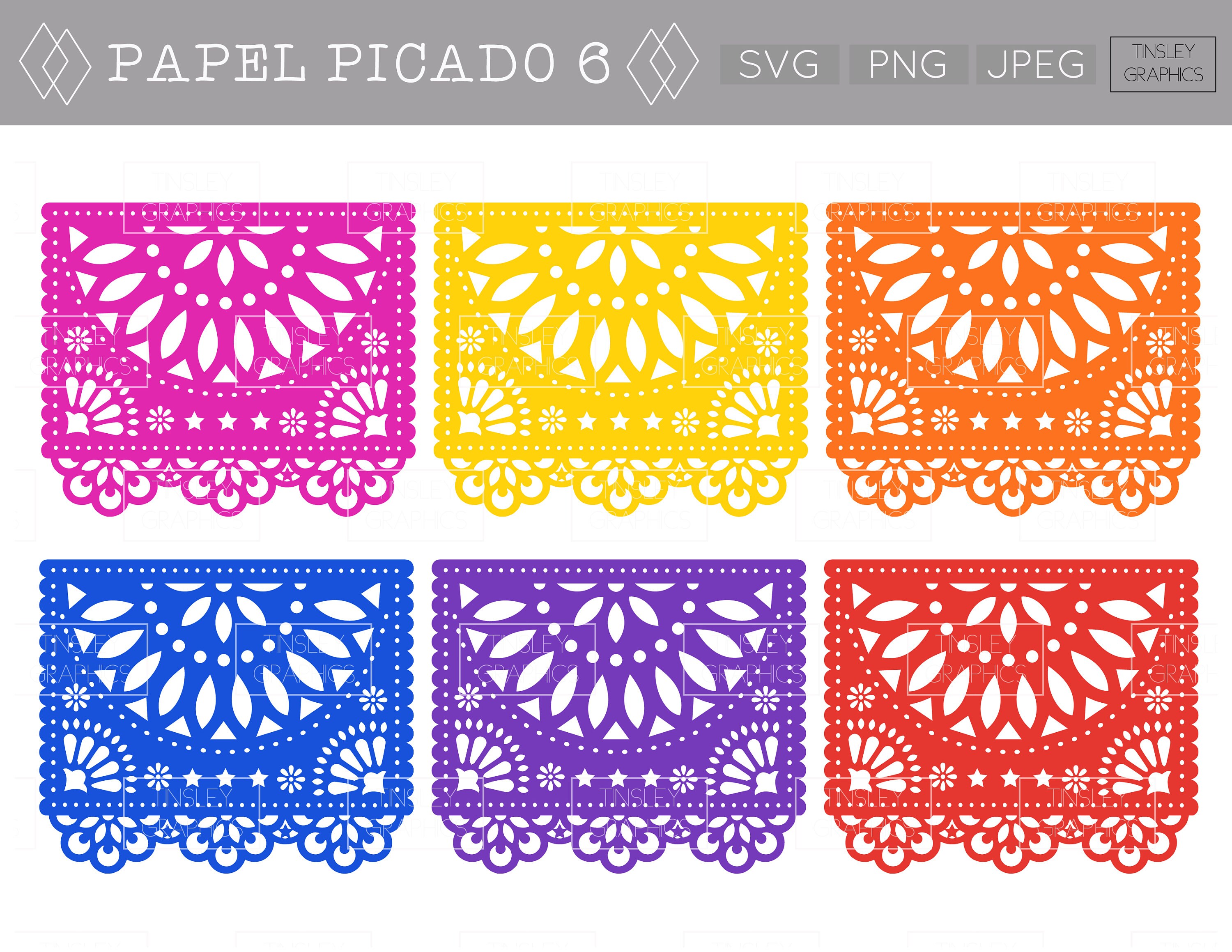 PAPEL PICADO BANNER 6 // Mexican Decor Svg Party Svg Svg - Etsy