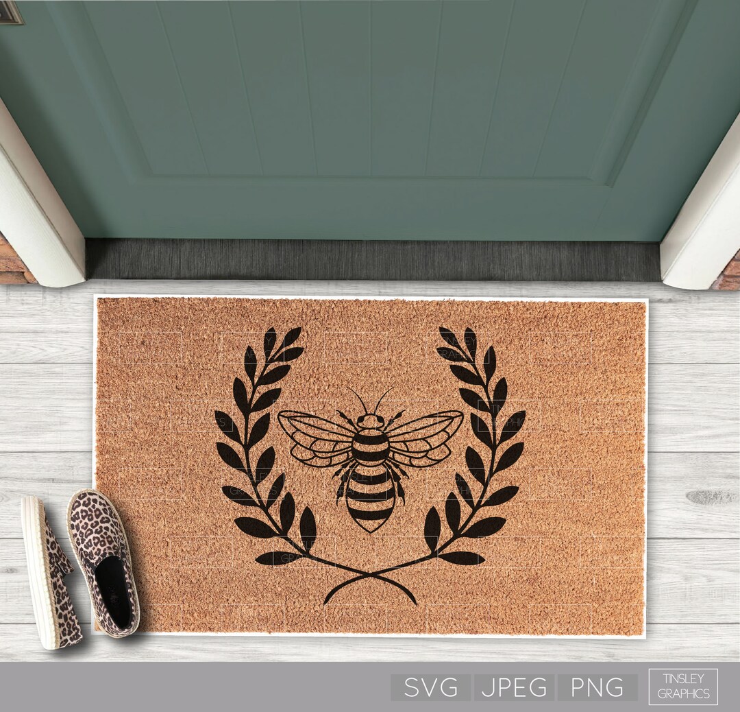 BEE 4 // Door Mat Svg, Door Mat Design, Bee Doormat, Bee Decor Svg ...