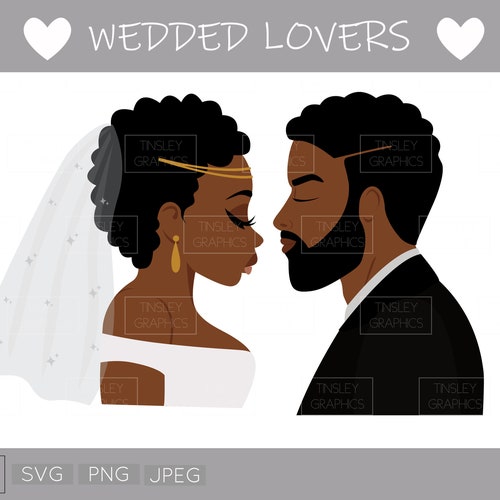 Wedding SVG Bride and Groom Svg African American Wedding SVG - Etsy