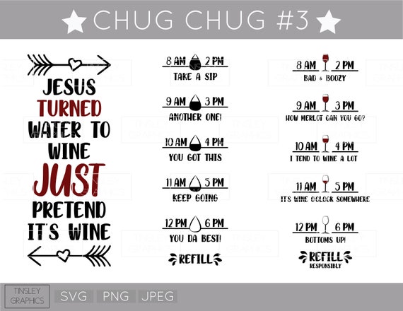 CHUG CHUG 3 2 OPTIONS //water Bottle Svg Water Marker Svg | Etsy