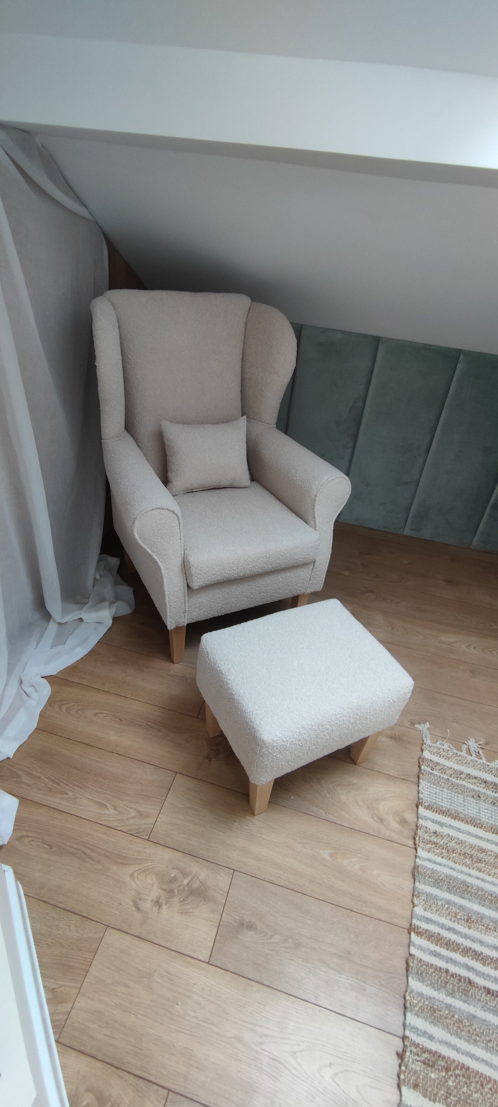 Boucle Wingback Armchair/ Sessel / Ohrensessel Soft Teddy Material ...