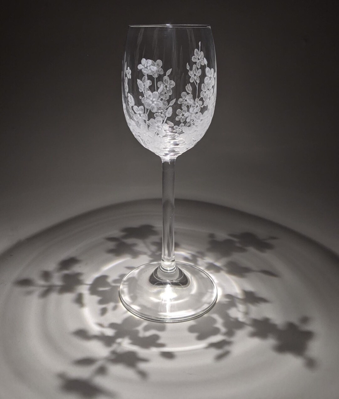 Forget Me Not Sherry Glass - Small Hand Engraved Sherry Glasses ...