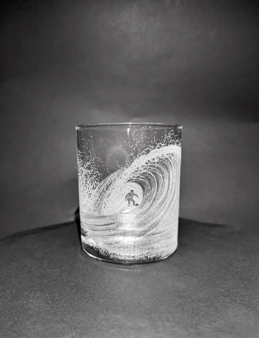 Hand Engraved Wave Whisky Glass - Surf Glass - Surfing Gift - Ocean ...