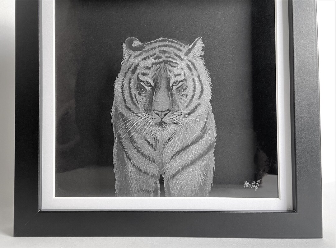 Tiger Hand Engraved Frame Tiger Gift Tigers Bengal Tiger Gifts Tiger ...
