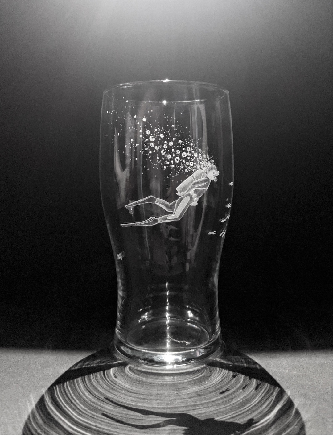 Scuba Diver Pint Glass - Wave Glass - Diver Glass - Scuba Diver Gift ...