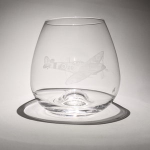 Spitfire Whisky Glass - Spitfire Tumbler - Hand Engraved Spitfire ...