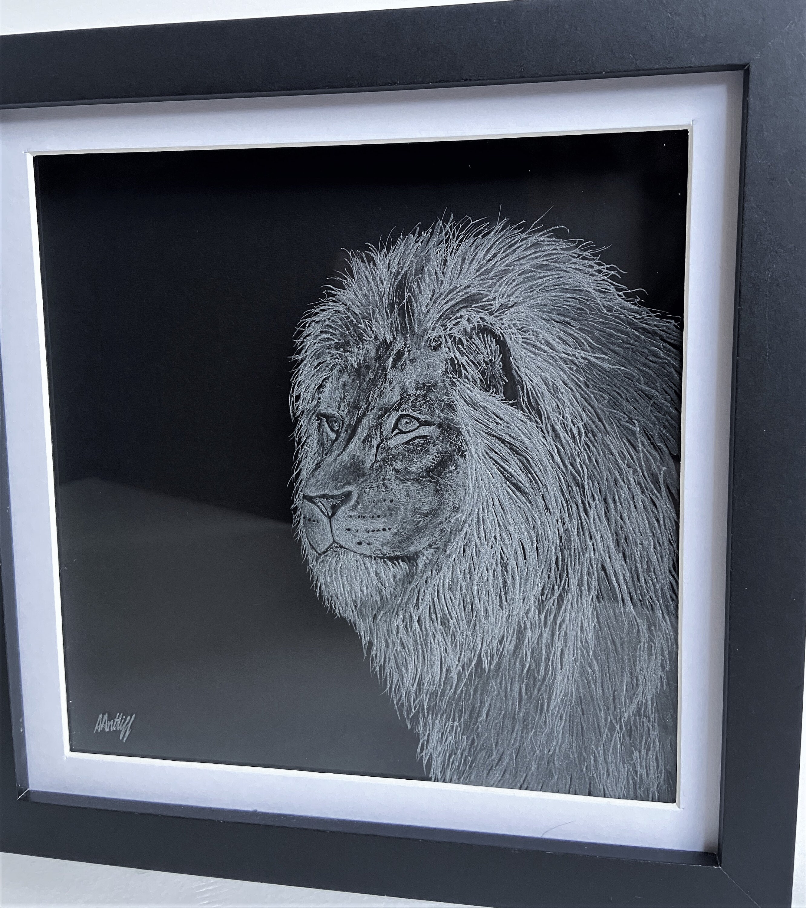 Lion Hand Engraved Frame Lion Artwork Lion Gifts Glass - Etsy UK