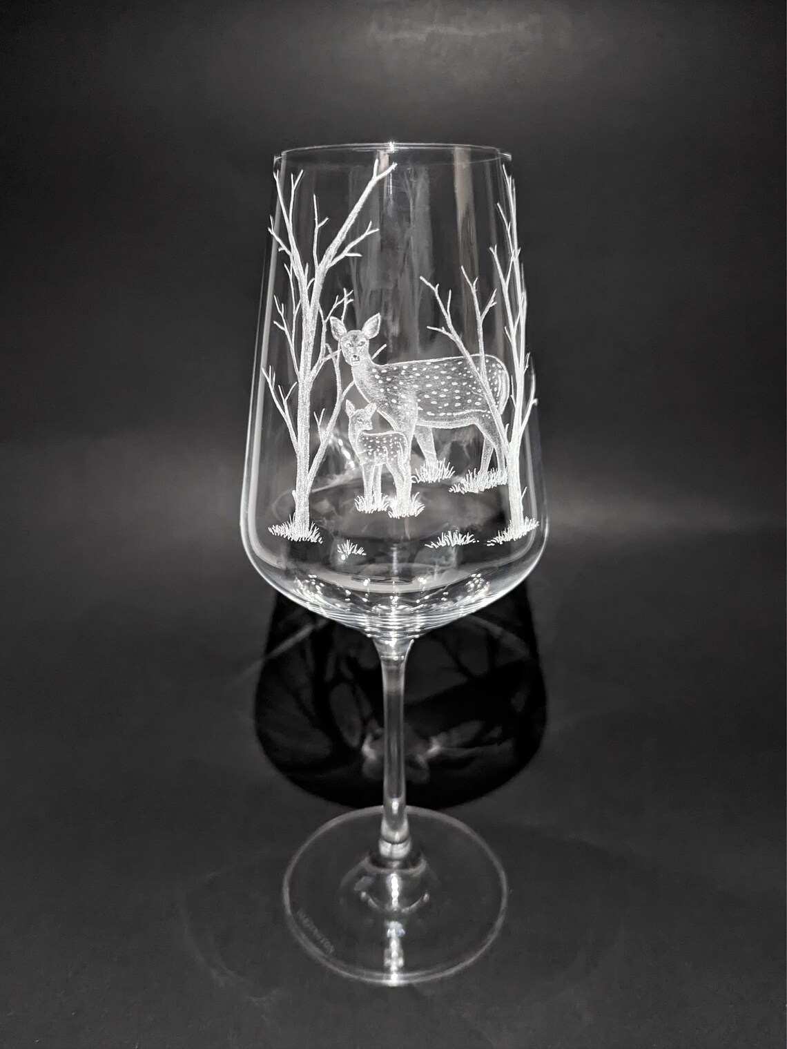 Hand Engraved Deer Wine Glasses - Deer Glass - Deer Gift - Forest ...