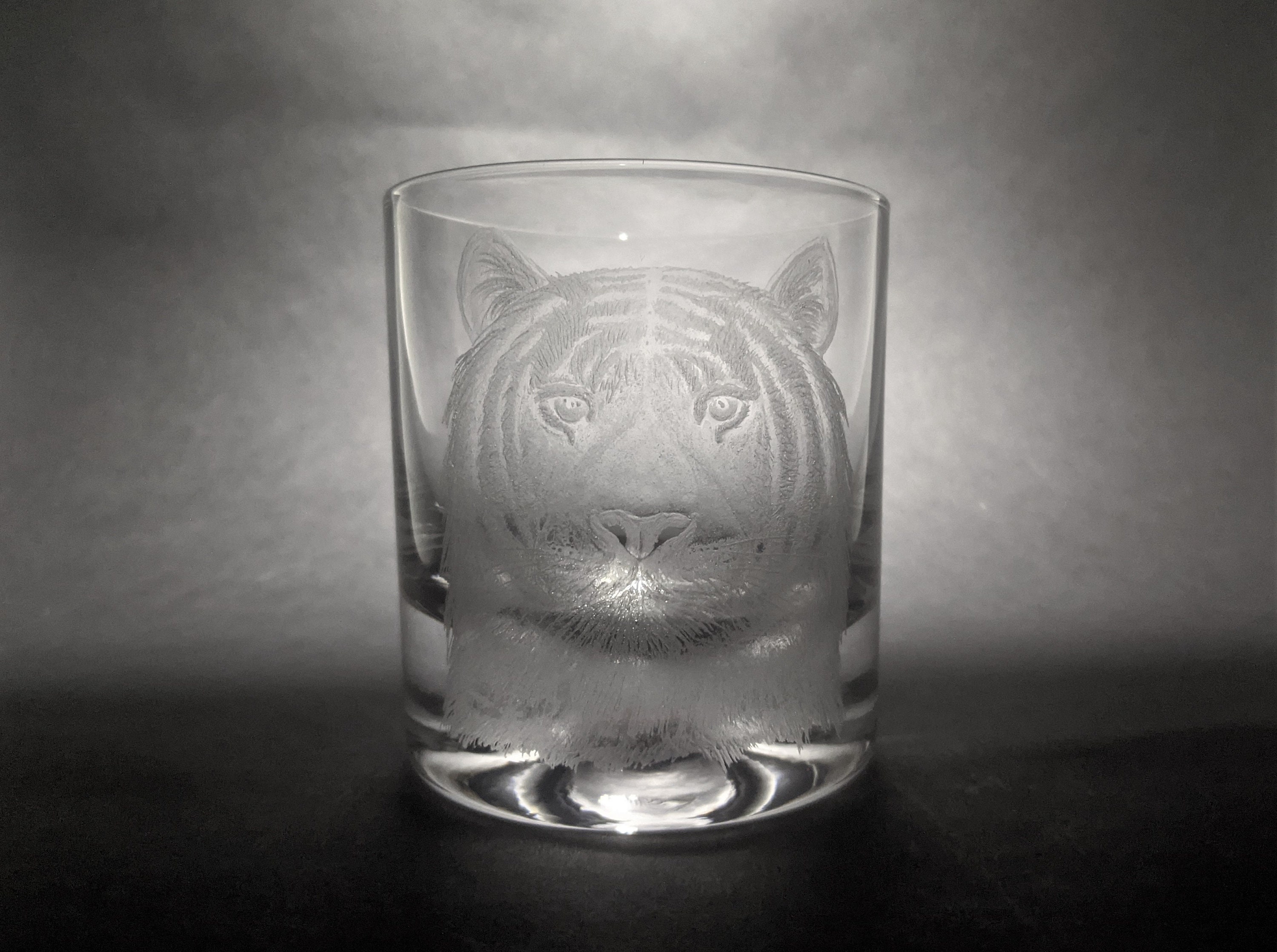 Engraved Whisky Glass Tiger Glass Tiger Gifts Tiger - Etsy