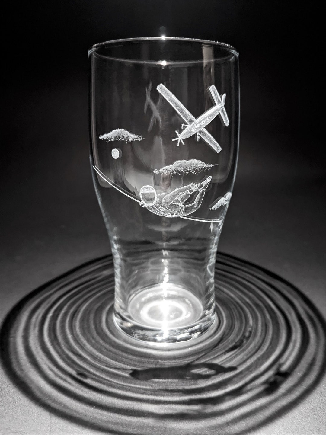 SKYDIVING - Pint Glass - Skydive Glass - Engraved Glass - Skydiver Gift ...
