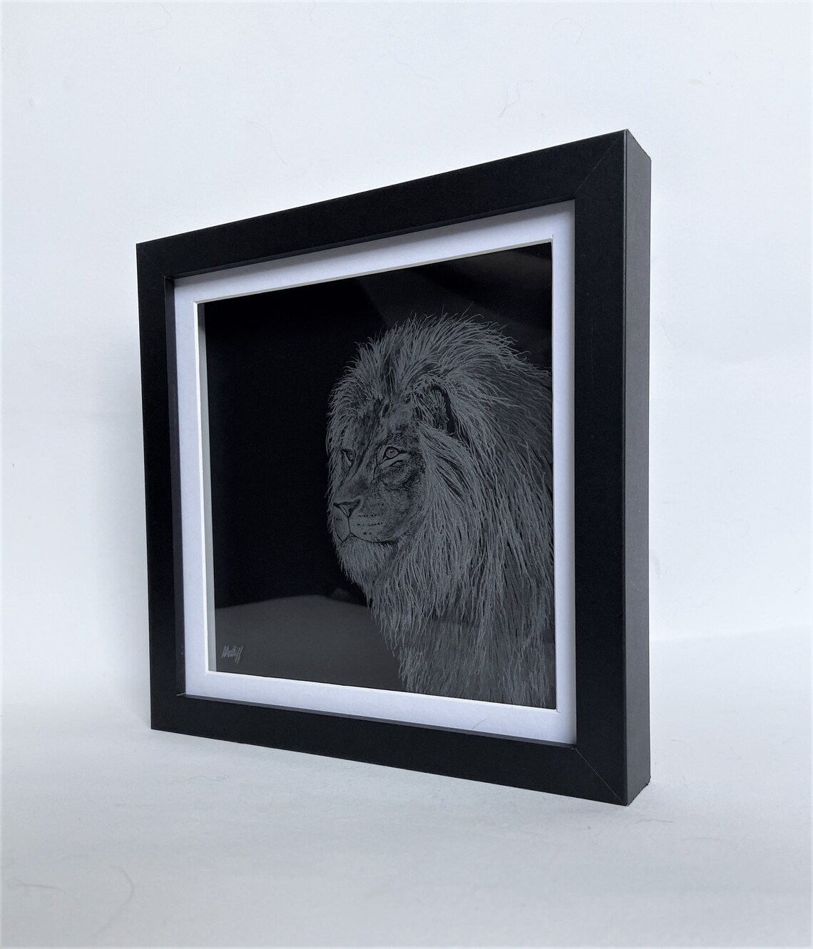 Lion Hand Engraved Frame Lion Artwork Lion Gifts Glass - Etsy UK