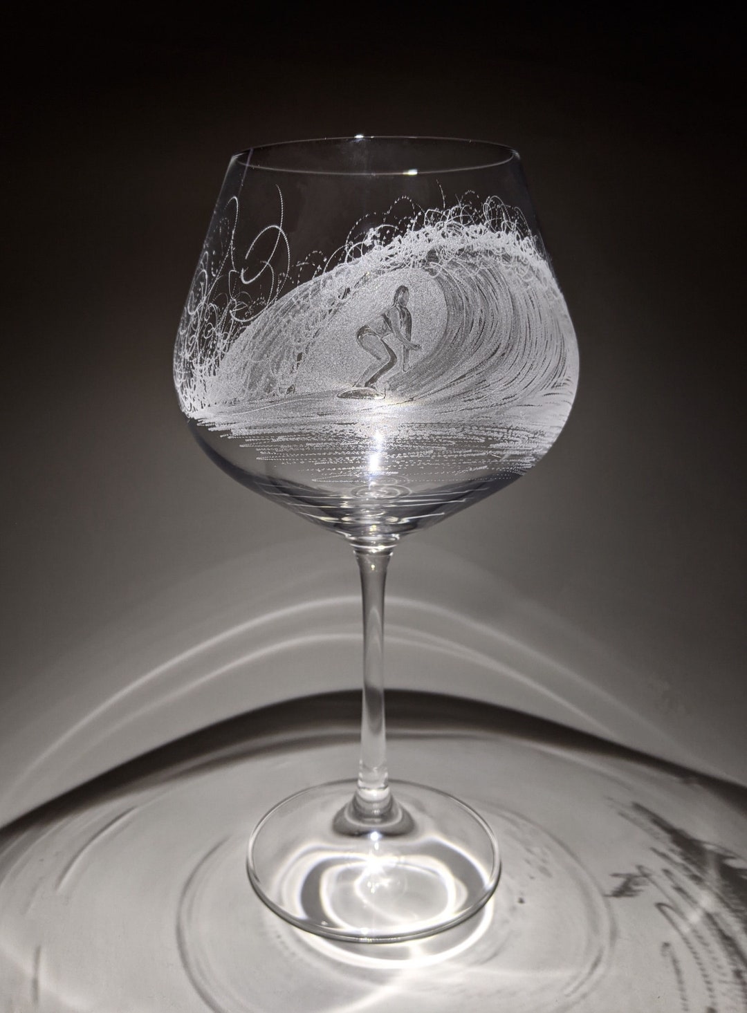 Surfing - Hand Engraved Wave Gin Glasses - Glass Wave - Surfer Gift ...