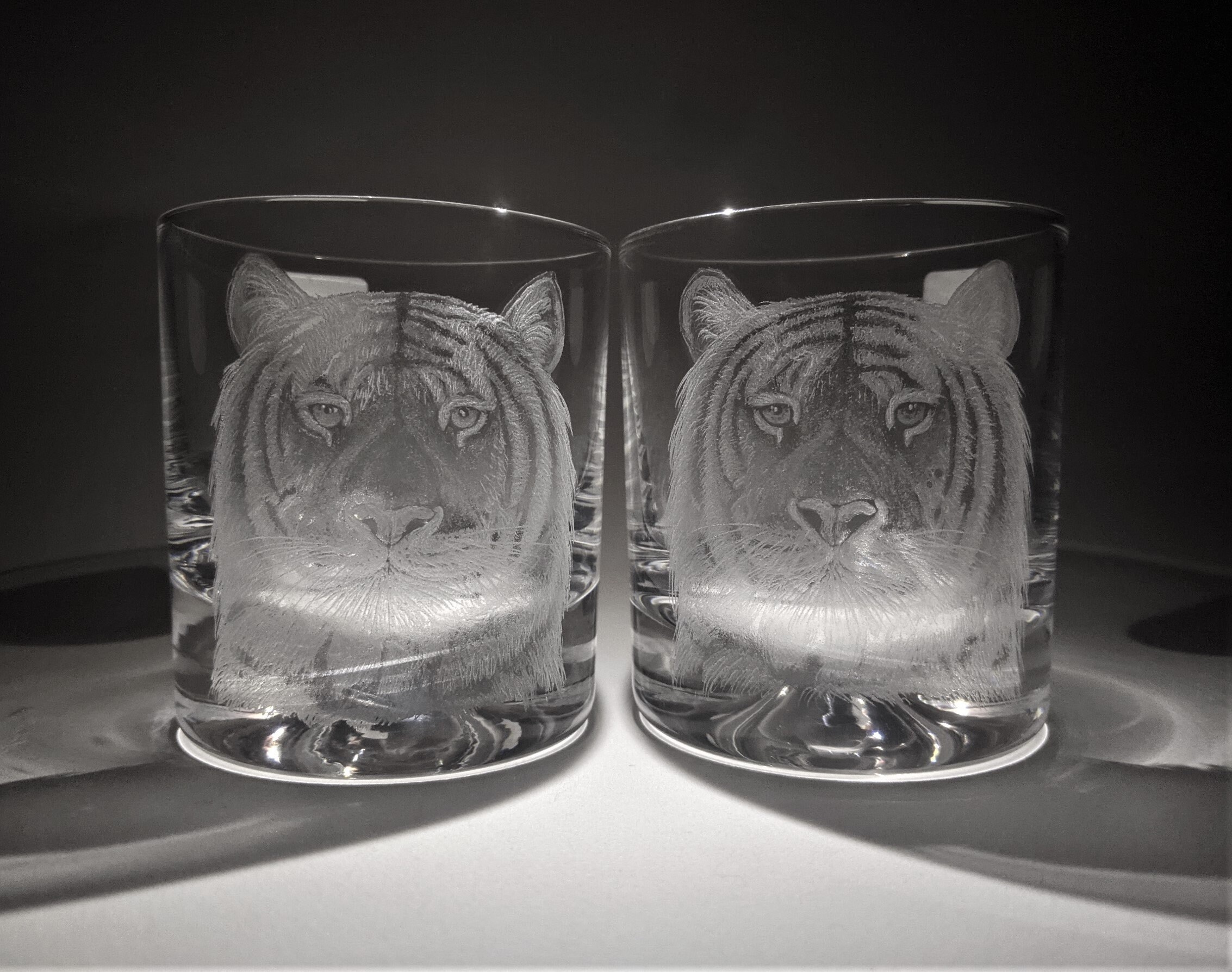 Engraved Whisky Glass Tiger Glass Tiger Gifts Tiger - Etsy