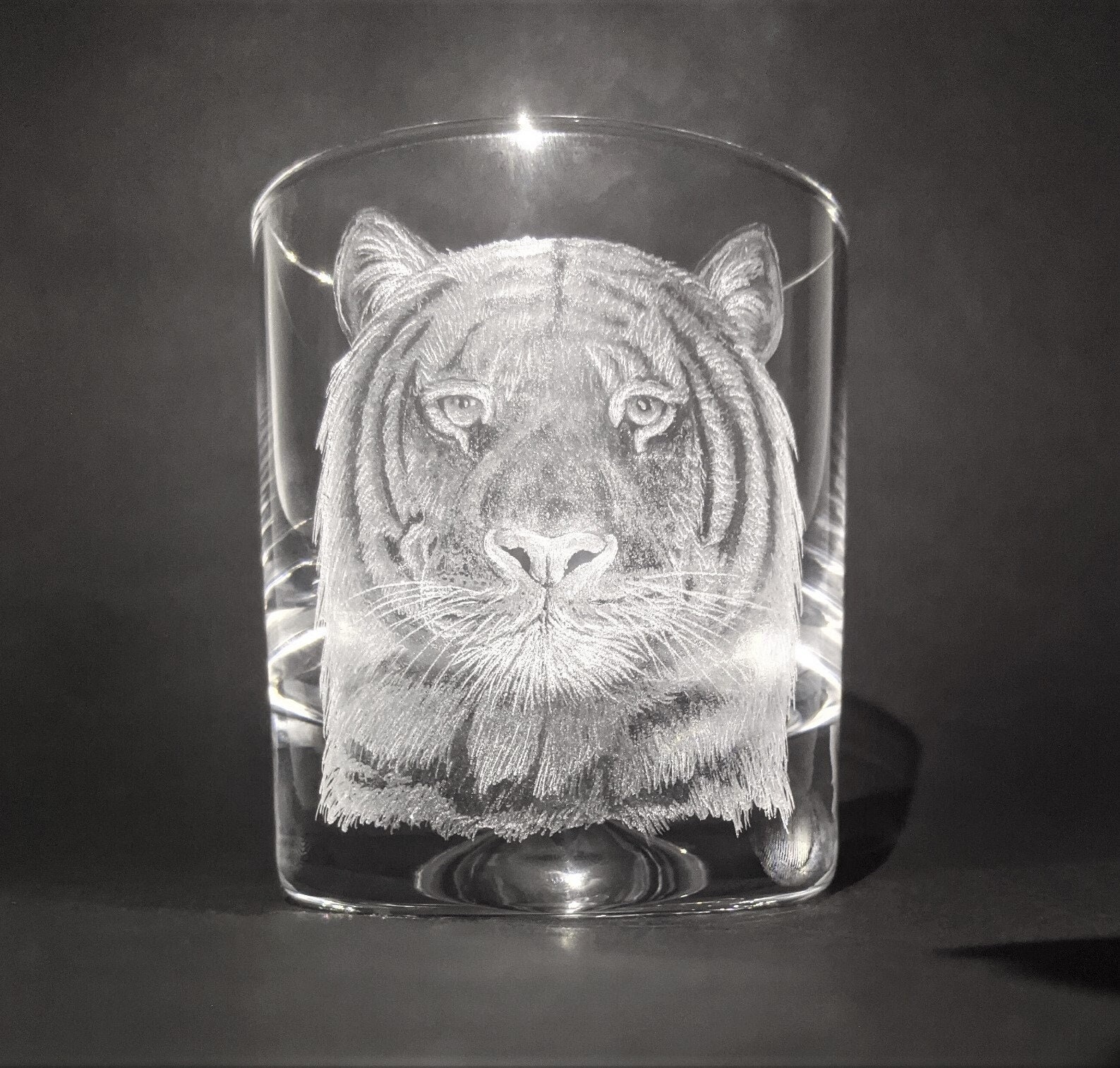 Engraved Whisky Glass Tiger Glass Tiger Gifts Tiger - Etsy