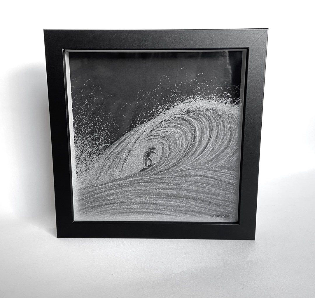Surfer Hand Engraved Frame - Surfer Gift - Surfing Gifts - Surf Art ...