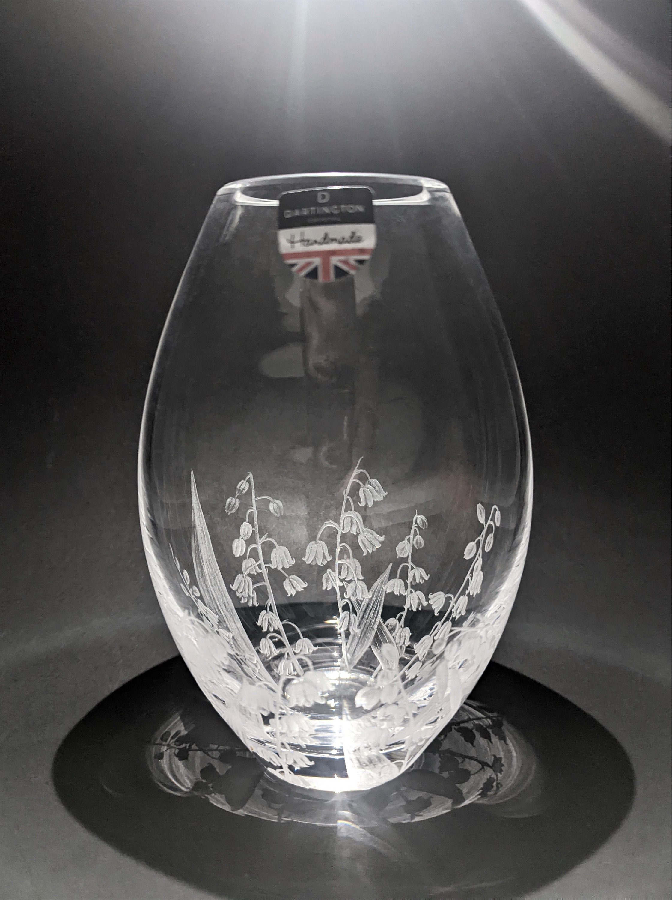 Lily of the Valley Vase Hand Engraved Dartington Crystal - Etsy UK