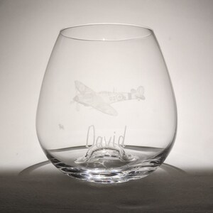 Spitfire Whisky Glass - Spitfire Tumbler - Hand Engraved Spitfire ...
