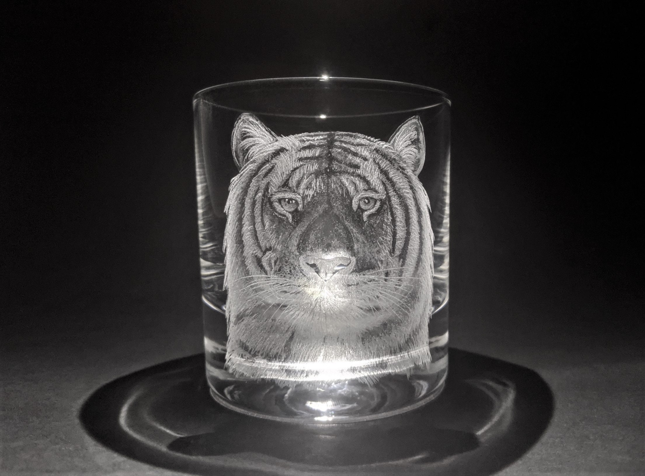 Engraved Whisky Glass Tiger Glass Tiger Gifts Tiger - Etsy