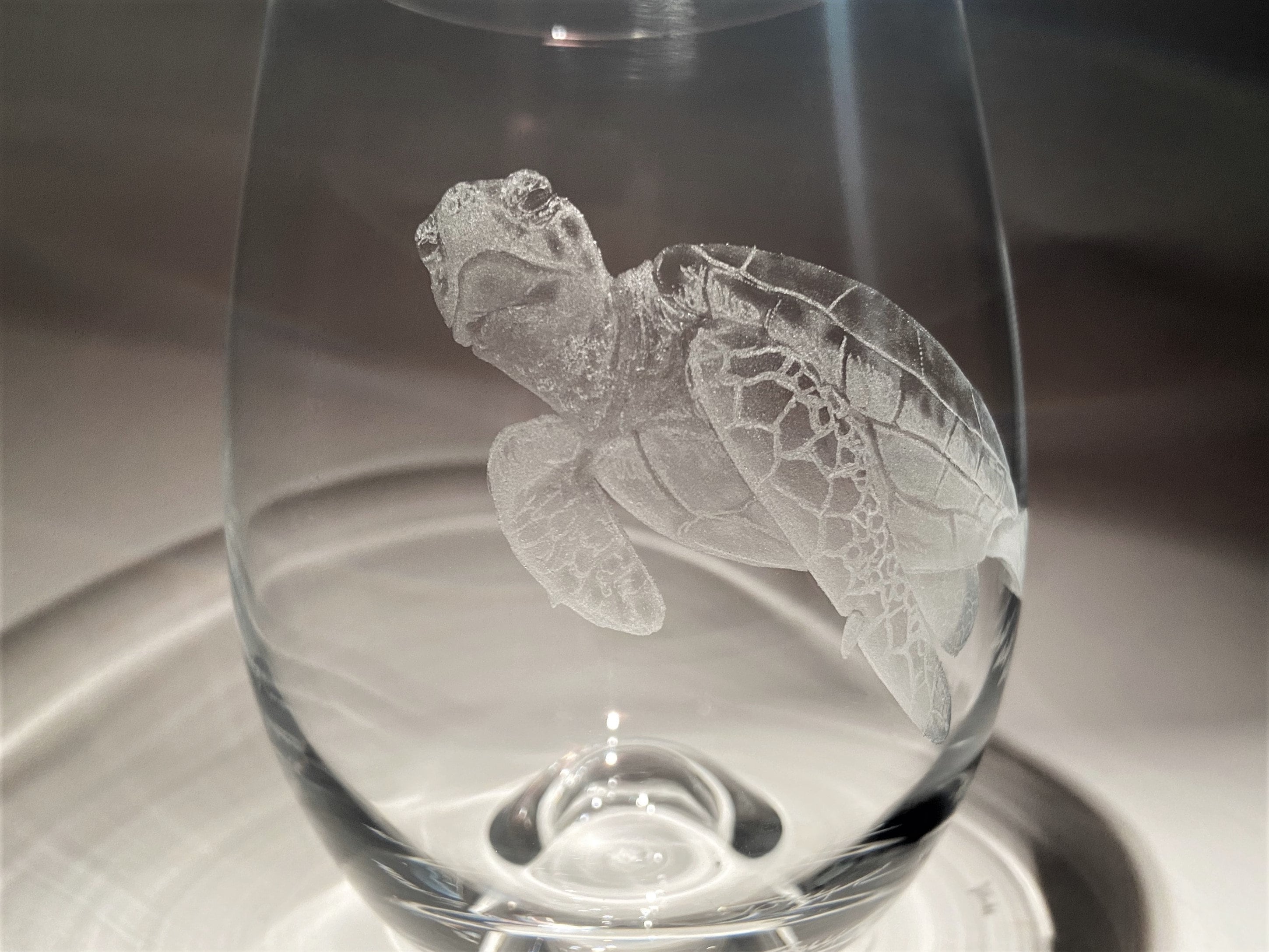 Customised Glasses - Sea Turtle - Turtle Gift - Hand Engraved Turtle ...