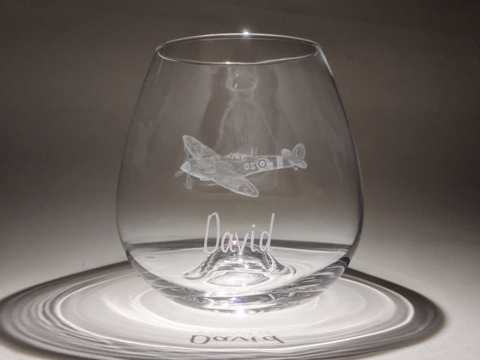 Spitfire Whisky Glass - Spitfire Tumbler - Hand Engraved Spitfire ...