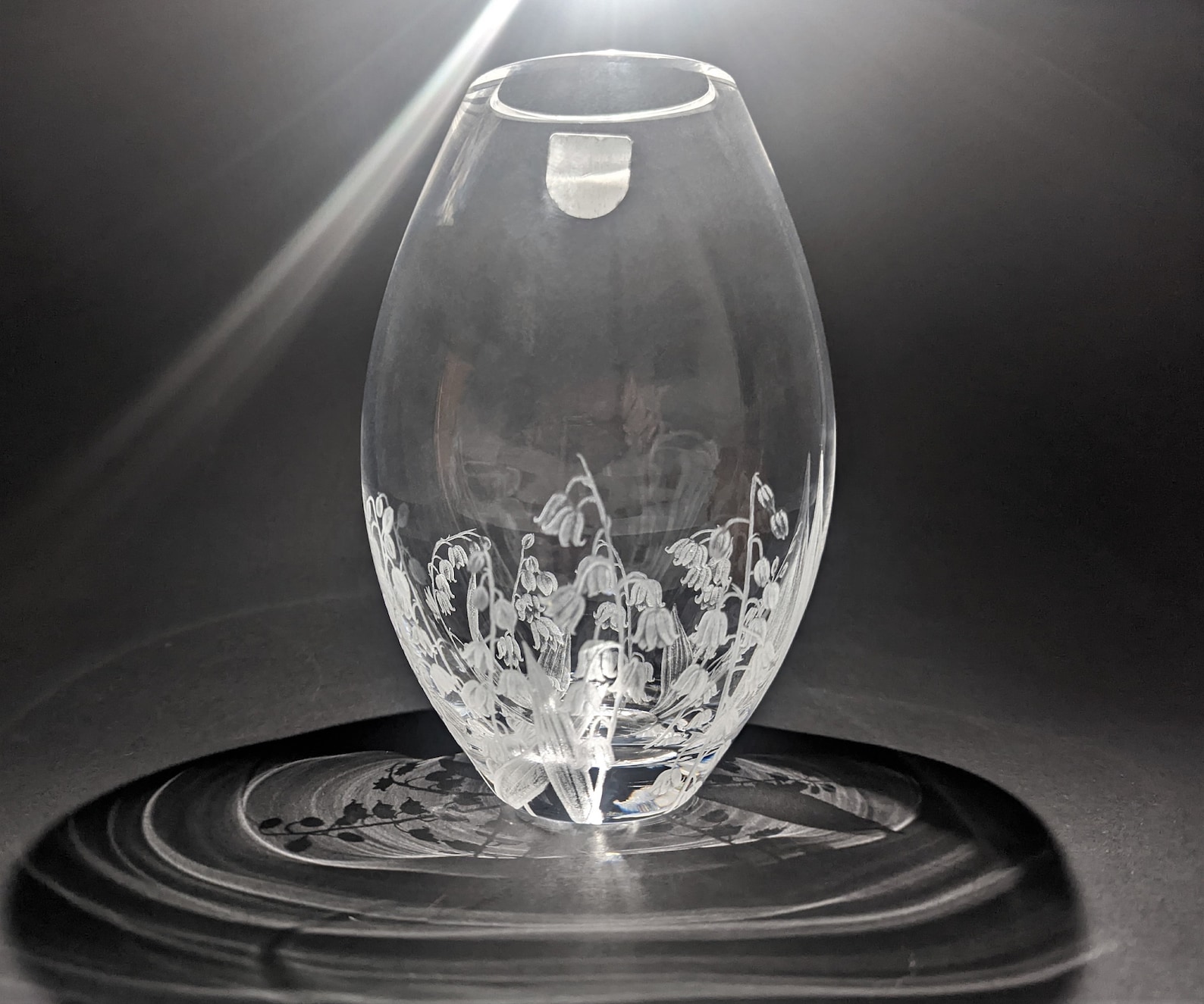 Lily of the Valley Vase Hand Engraved Dartington Crystal - Etsy UK