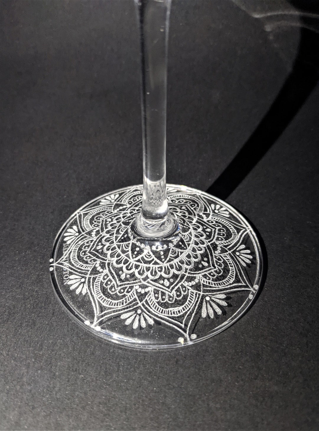 Hand Engraved Mandala Wine Glasses - Mandalas - Mandala Glass - Mandala ...