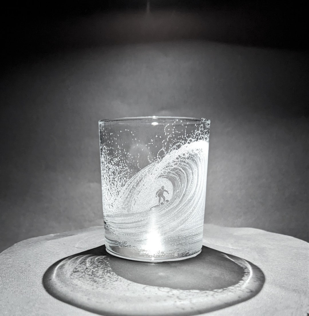 Surfing Whisky Glass - Wave Glass - Surfing Glass - Surfing Gifts ...