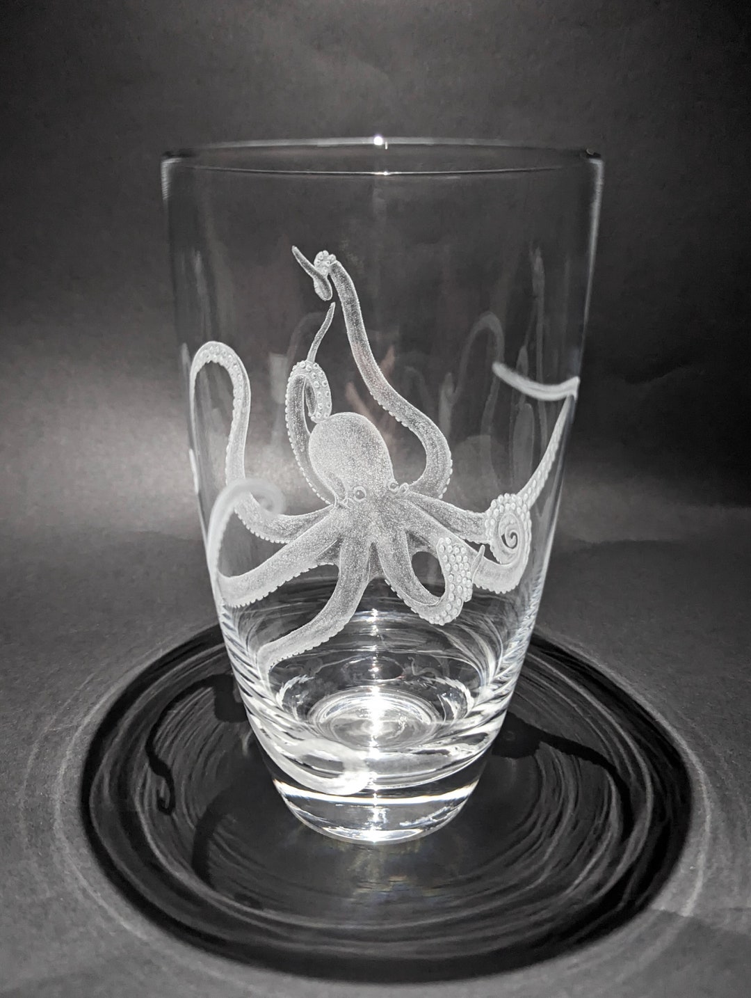 Hand Engraved Octopus Drinking Glass - Octopus Glass - Octopus Gift ...