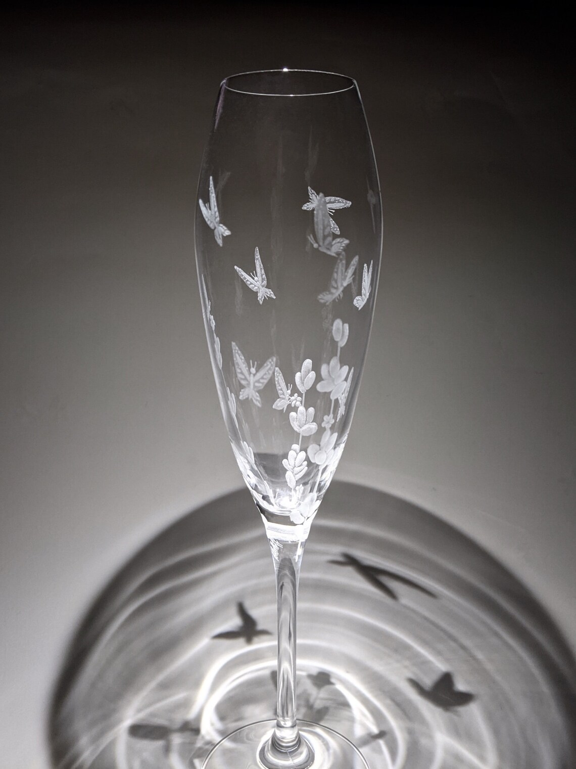 Hand Engraved Lavender & Butterfly Prosecco Glass – Personalized ...