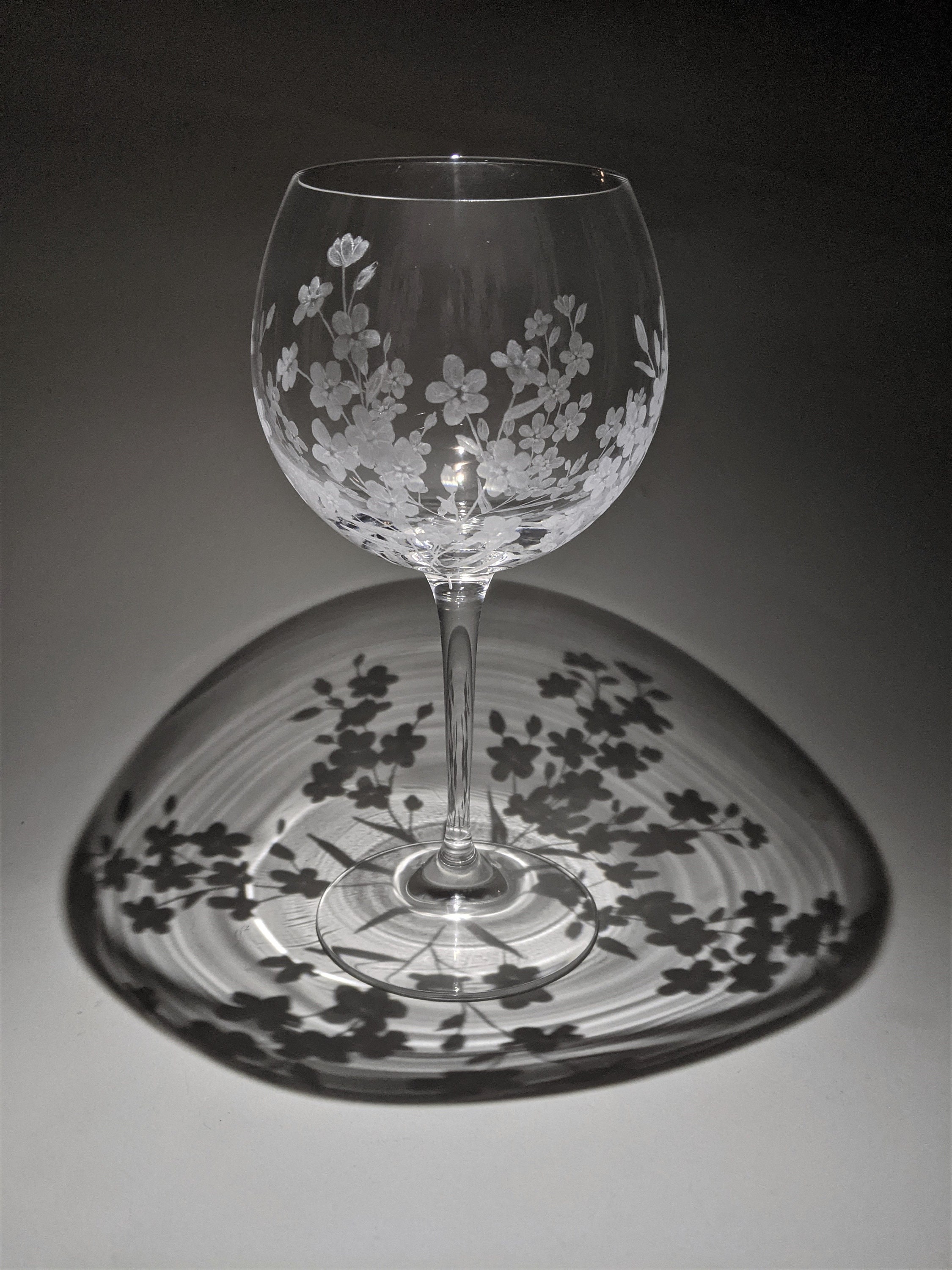 Forget Me Not Glass Hand Engraved Gin Glasses Botanical - Etsy UK