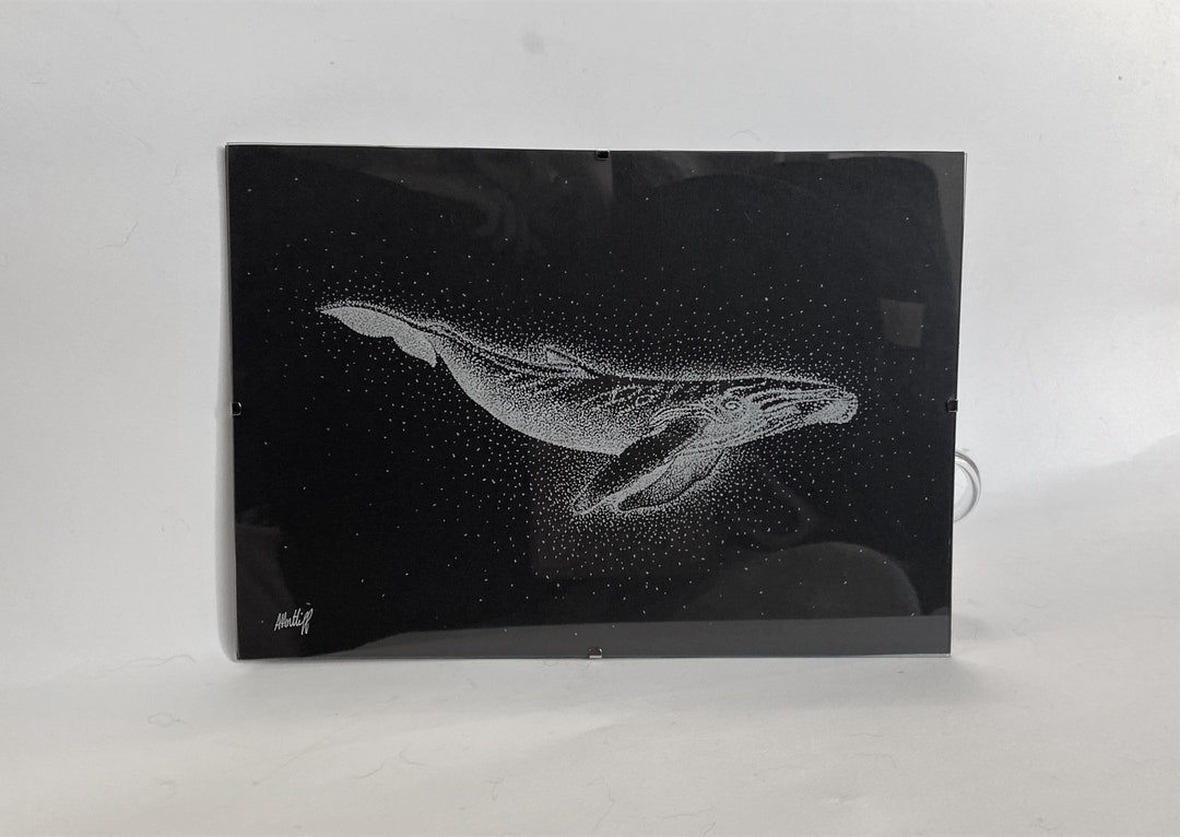Whale Art - Whale Gifts - Humpback Whale - Whale Painting - Pointillism ...