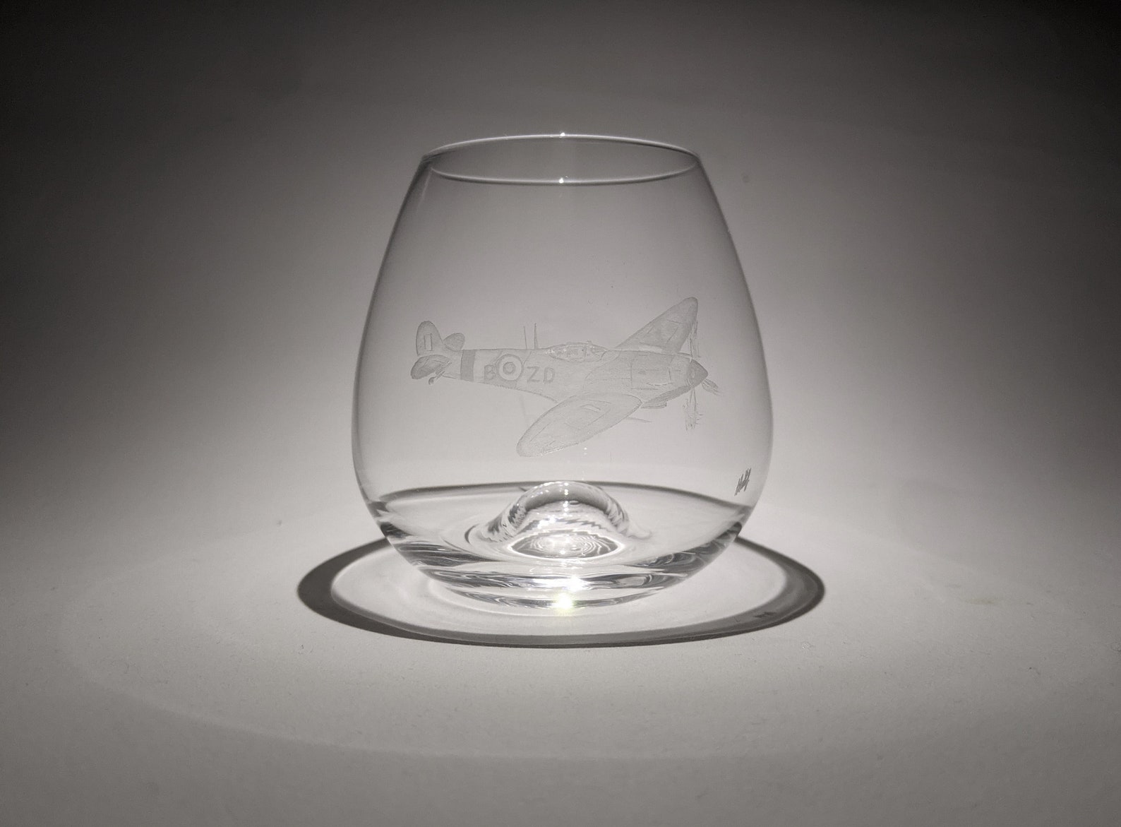 Spitfire Whisky Glass - Spitfire Tumbler - Hand Engraved Spitfire ...