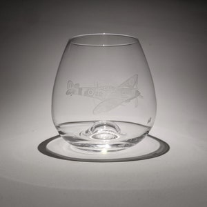 Spitfire Whisky Glass - Spitfire Tumbler - Hand Engraved Spitfire ...