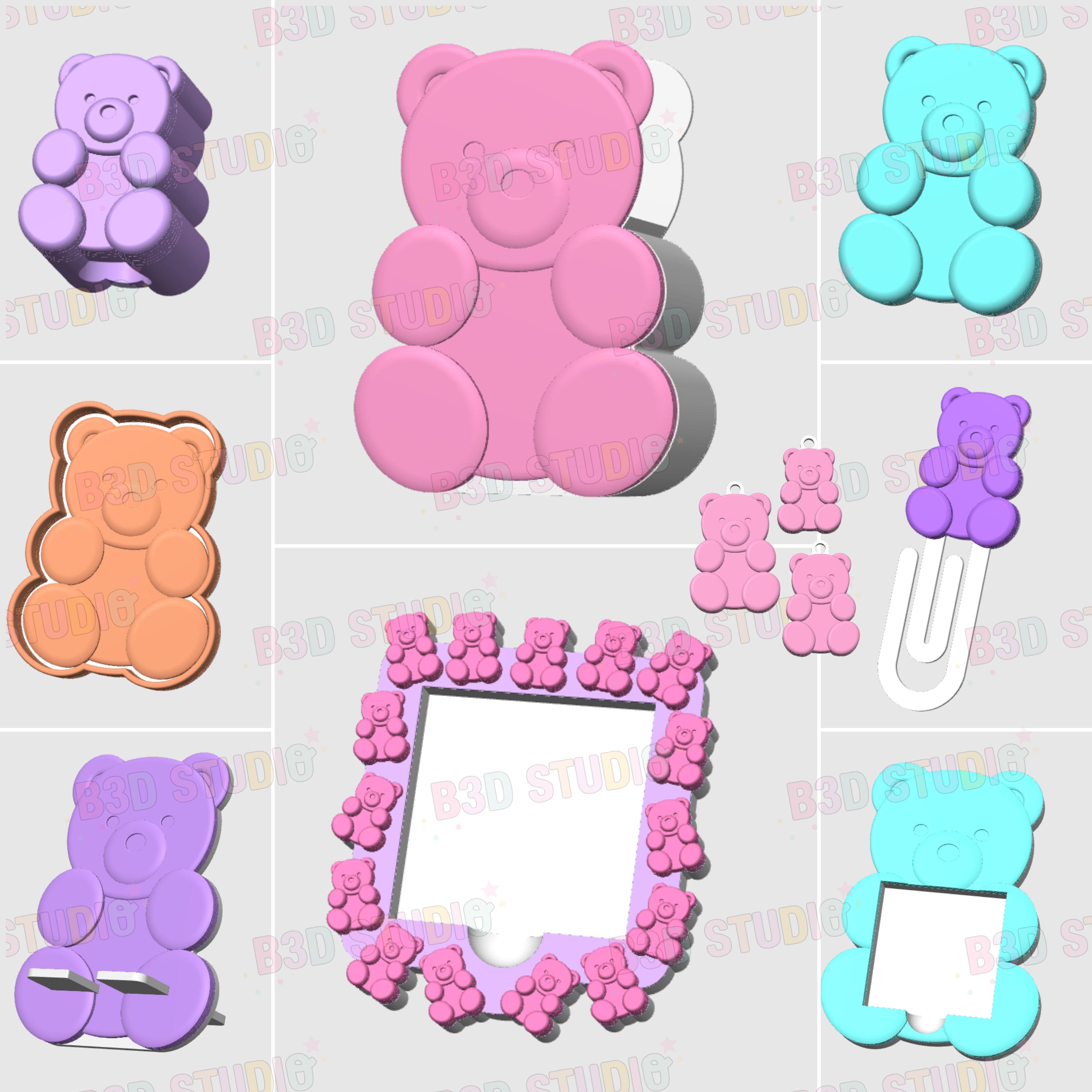 Gummy Bear 3D Print File Mega Design Bundle: Desk Organizer (STL & 3MF ...