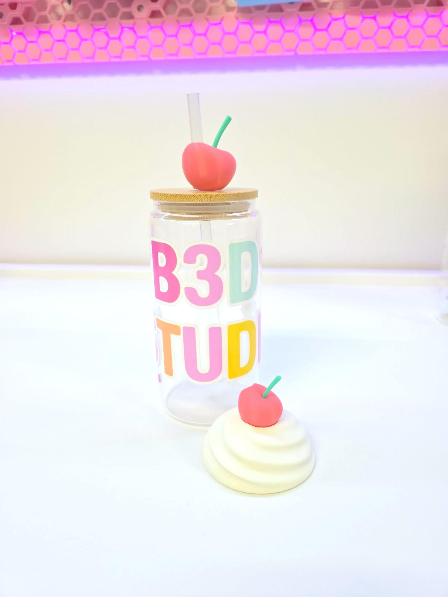 Cherry Straw Topper 3D Print File (STL & 3MF Digital Download) 8mm ...