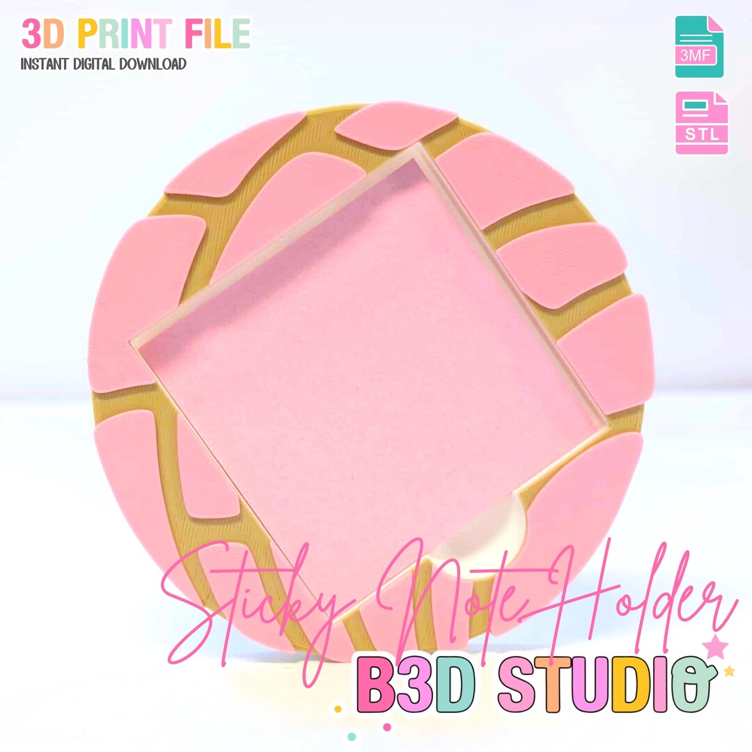 Circle Concha Sticky Note Holder: 3D Printable Desk Organizer (STL ...