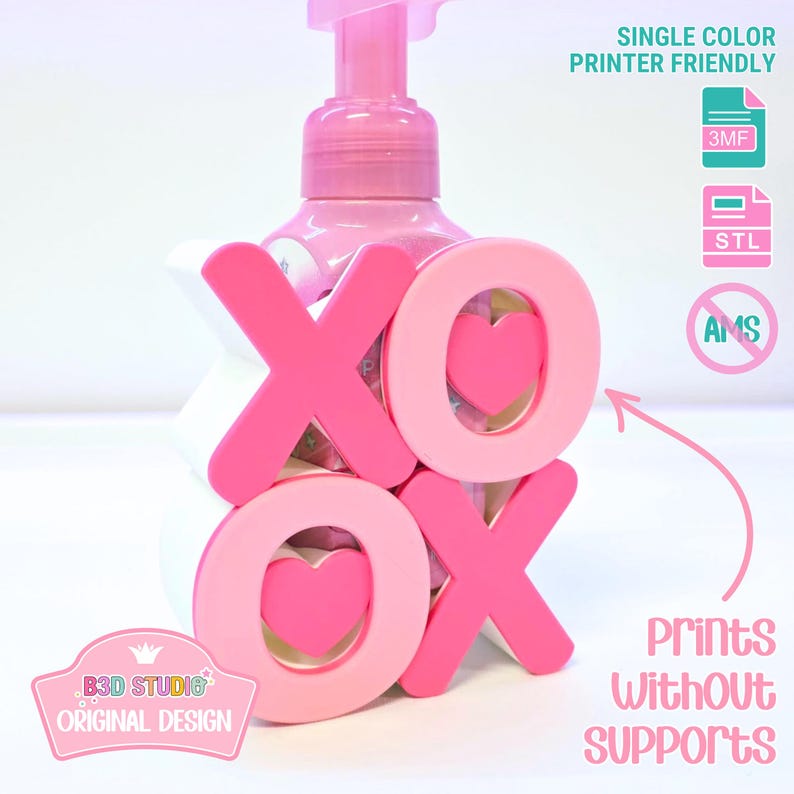 XO Hugs and Kisses Soap Holder: 3D Print STL & 3MF File (digital ...