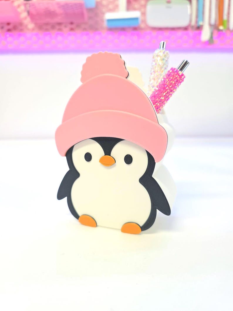 Cute Penguin Pen Holder: 3D Print STL & 3MF File (digital Download) - Etsy