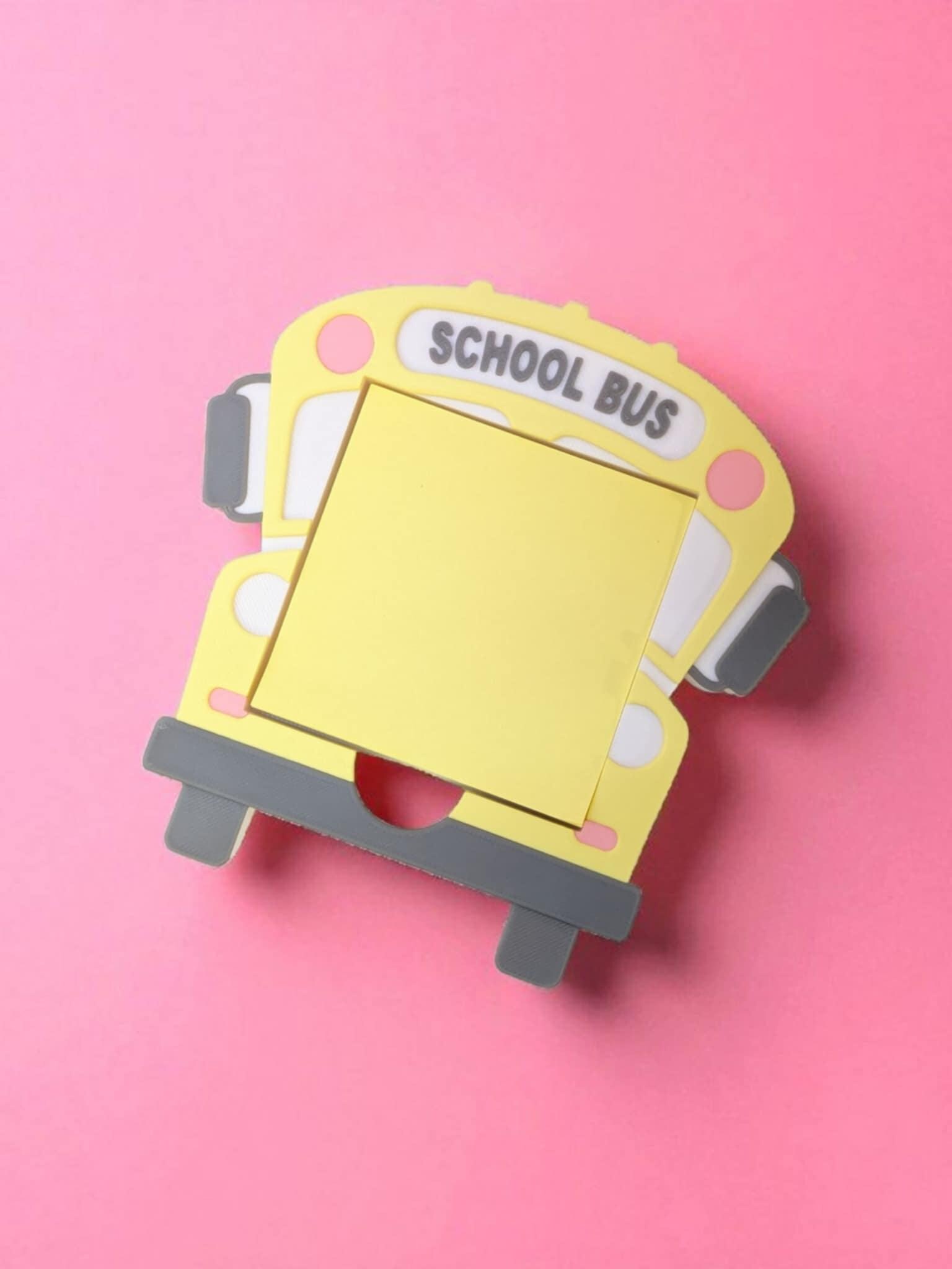 School Bus Sticky Note Holder 3D Print File: Desk Organizer (STL & 3MF ...