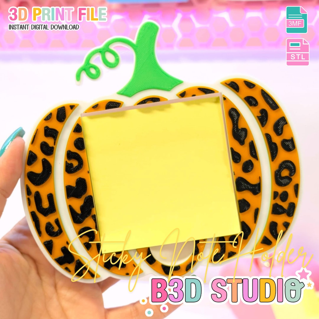 Leopard Print Pumpkin Sticky Note Holder: 3D Print File (STL/3MF ...