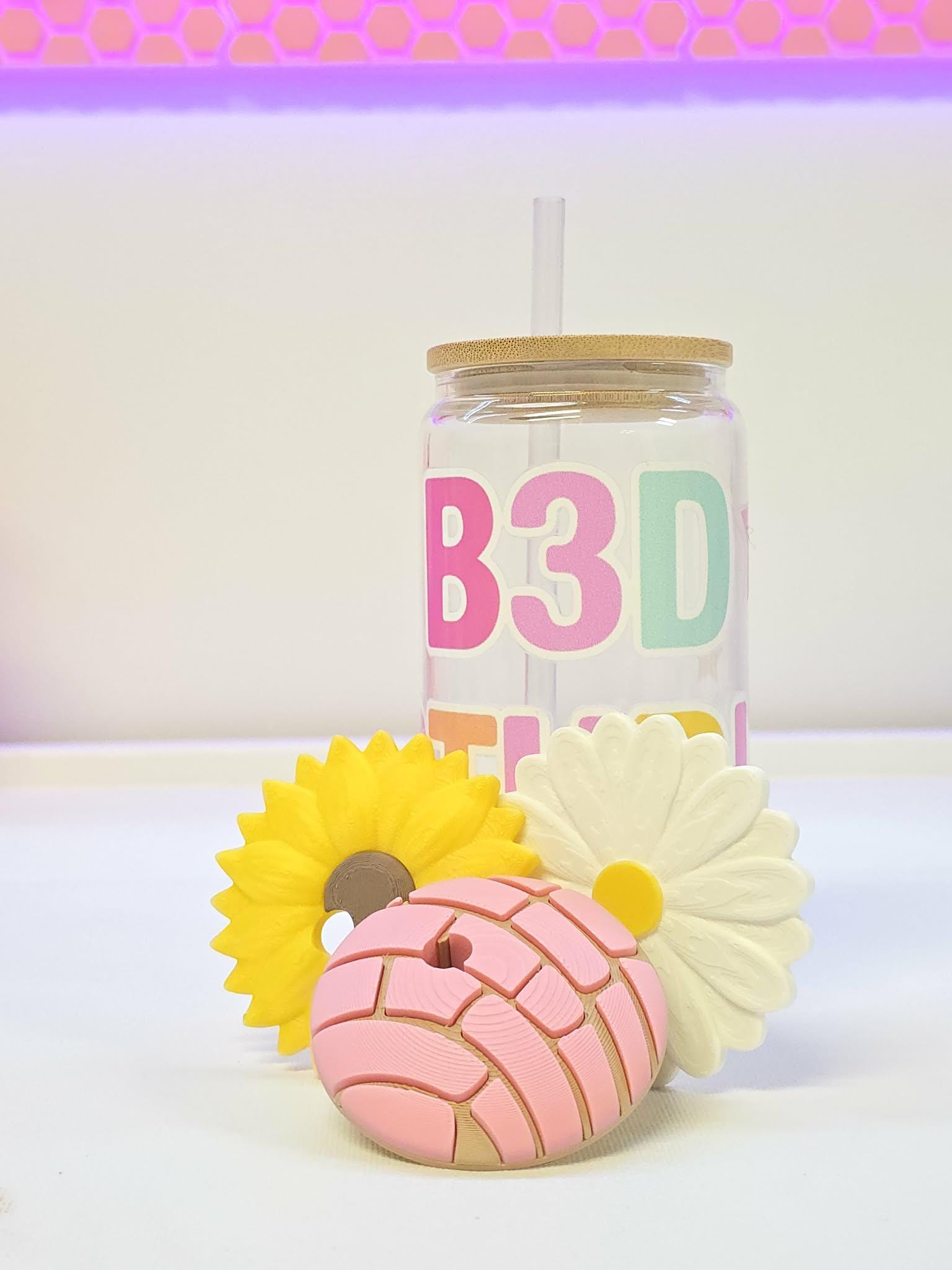 Sunflower Lid Topper: 3D Print STL & 3MF File Cup Toppers (digital ...