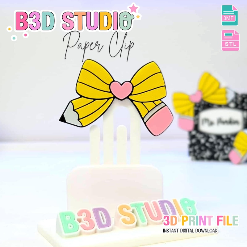 Paperclip Bow Stl File - Etsy