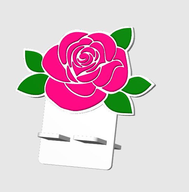 Rose Phone Holder 3D Print File: Fun Desk Decor (STL/3MF Digital ...