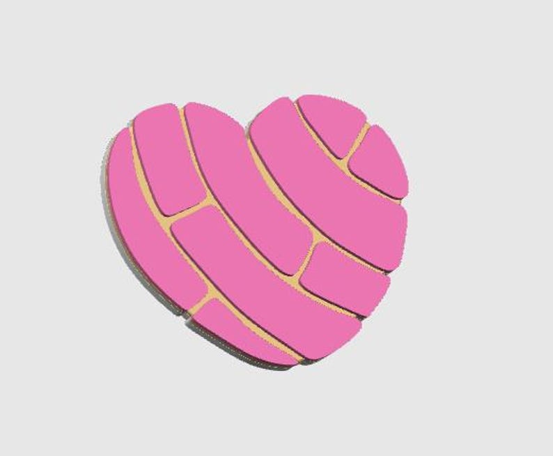 Concha Heart Badge Reel Topper 3D Print File (STL & 3MF Digital ...