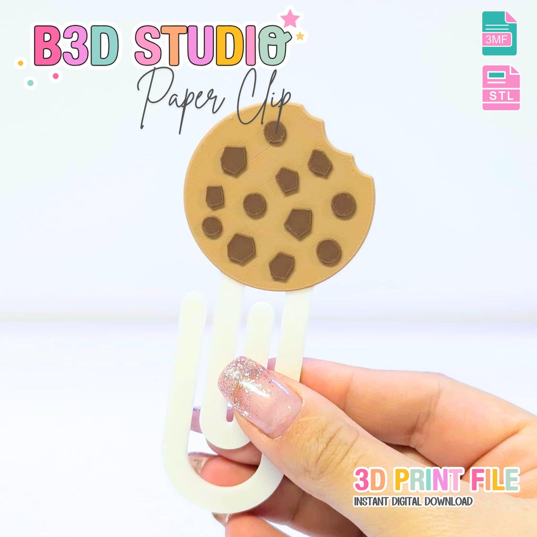 Cookie Paper Clip 3D Print File (STL & 3MF Digital Download) - Etsy