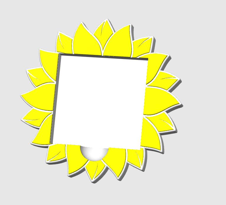 Sunflower Sticky Note Holder STL + 3MF File: 3D Print Floral Desk ...
