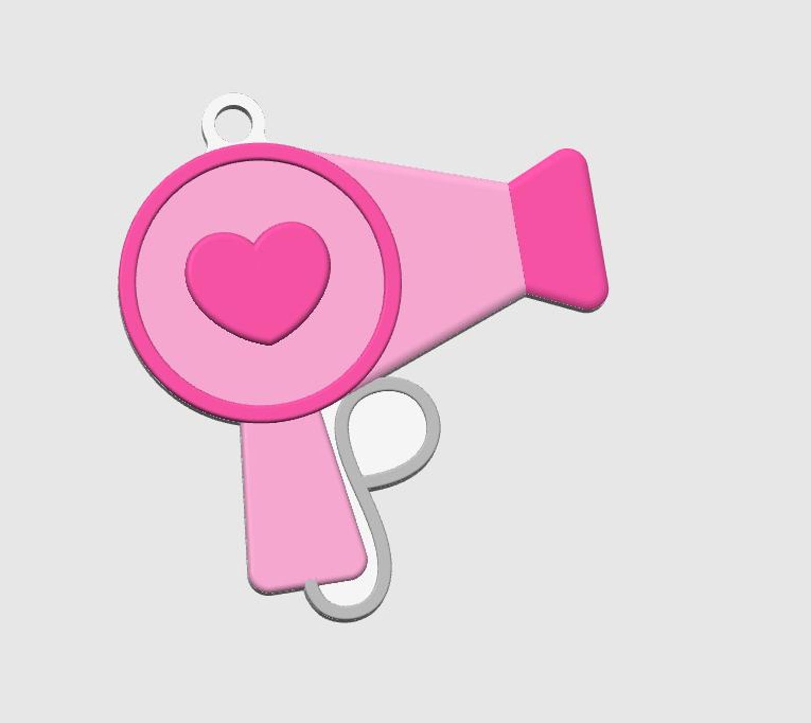 Blow Dryer NFC Keychain STL/3MF Digital File Download Hairdresser Salon ...